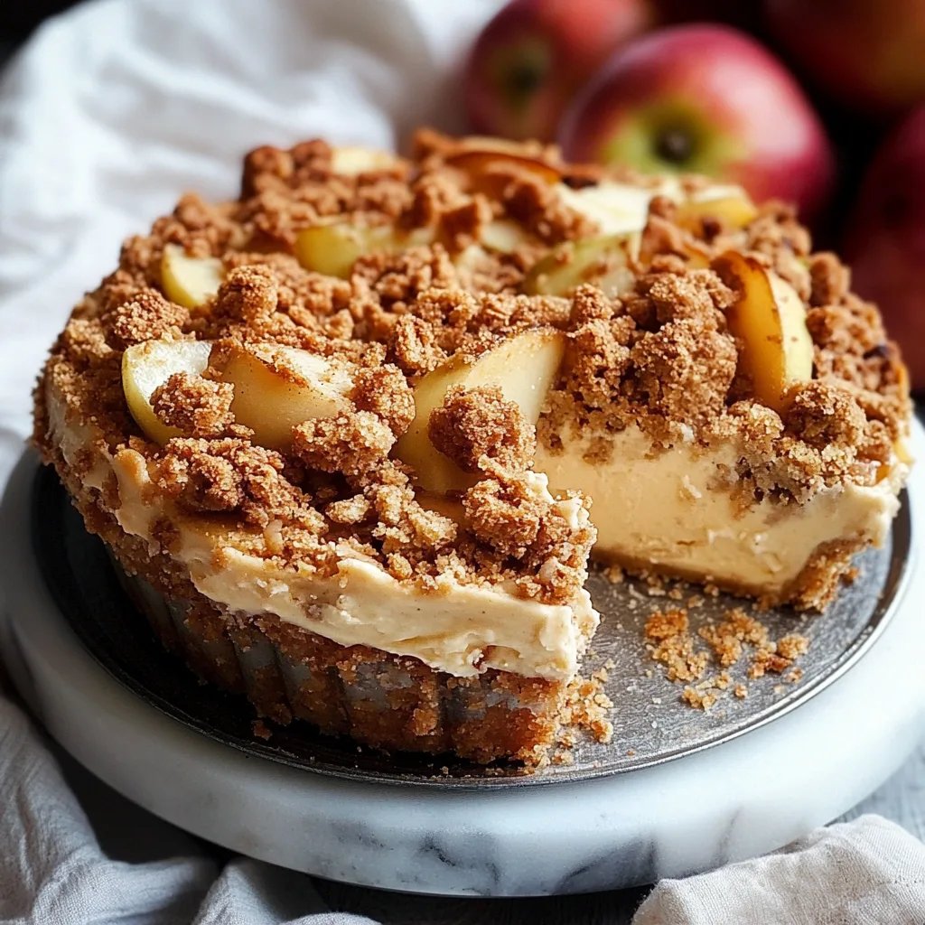 Vegan Apple Crumble Cheesecake - Cheflinaskitchen